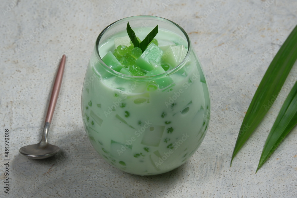 Стоковое фото «Buko salad or buko pandan, usually sliced as a young ...