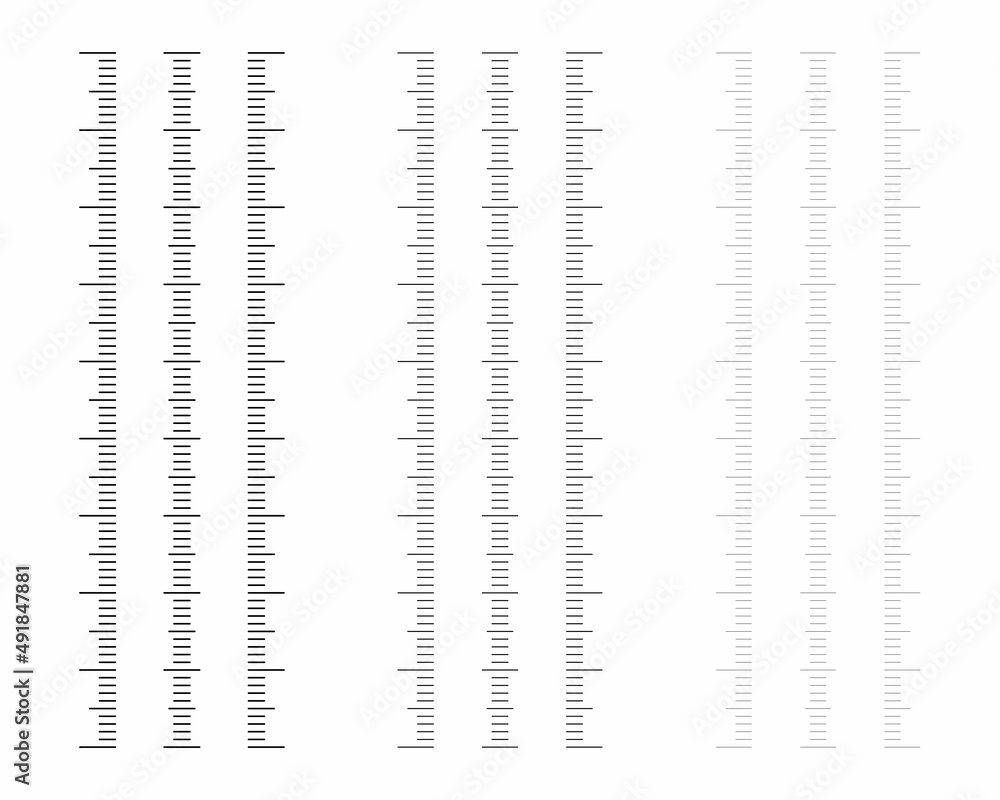 Vector illustration of different size indicators isolated on white ...