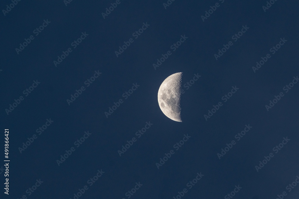 The Moon seen in a clear sky from Quito Ecuador Stock Photo | Adobe Stock