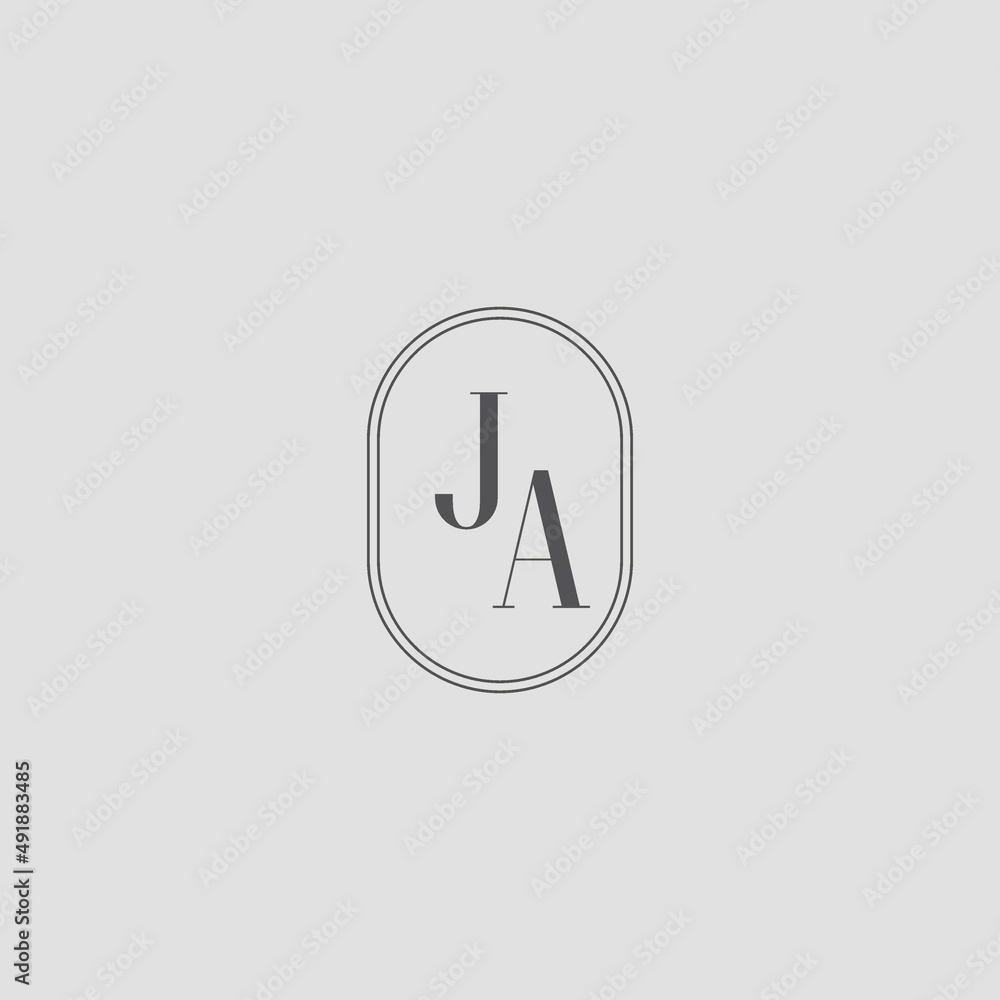 Initial JA wedding monogram logo design Stock Vector | Adobe Stock