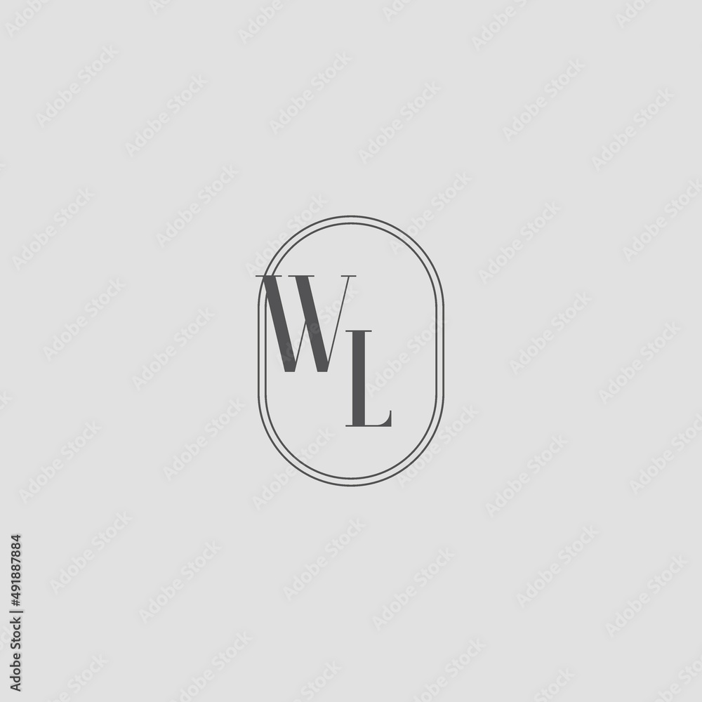 Initial WL wedding monogram logo design Stock Vector | Adobe Stock