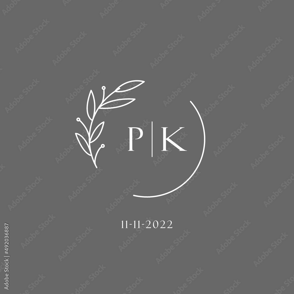 Letter PK wedding monogram logo design ideas Stock Vector | Adobe Stock