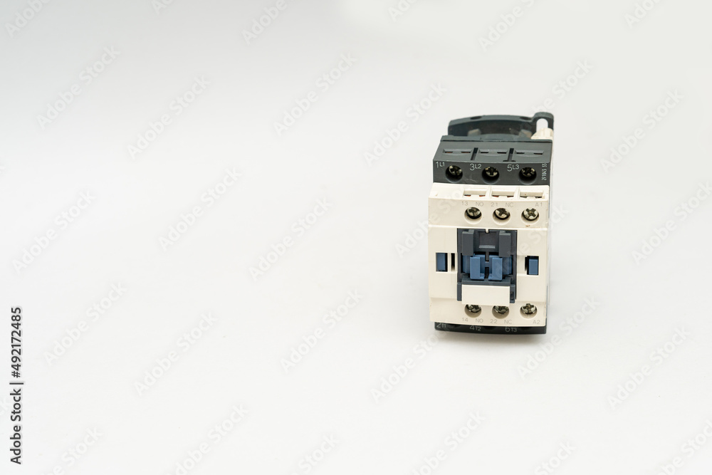Стоковое фото «Magnetic contactor with Overload Relay isolate on white ...