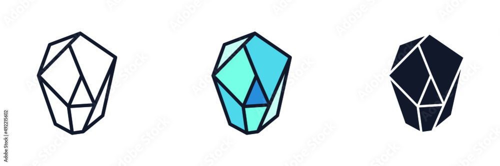 crystal diamond gemology icon symbol template for graphic and web ...