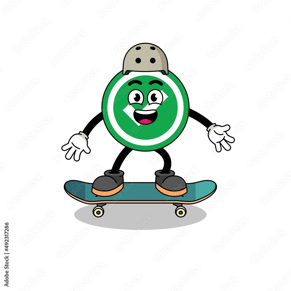 check mark mascot playing a skateboard Stock Vector | Adobe Stock