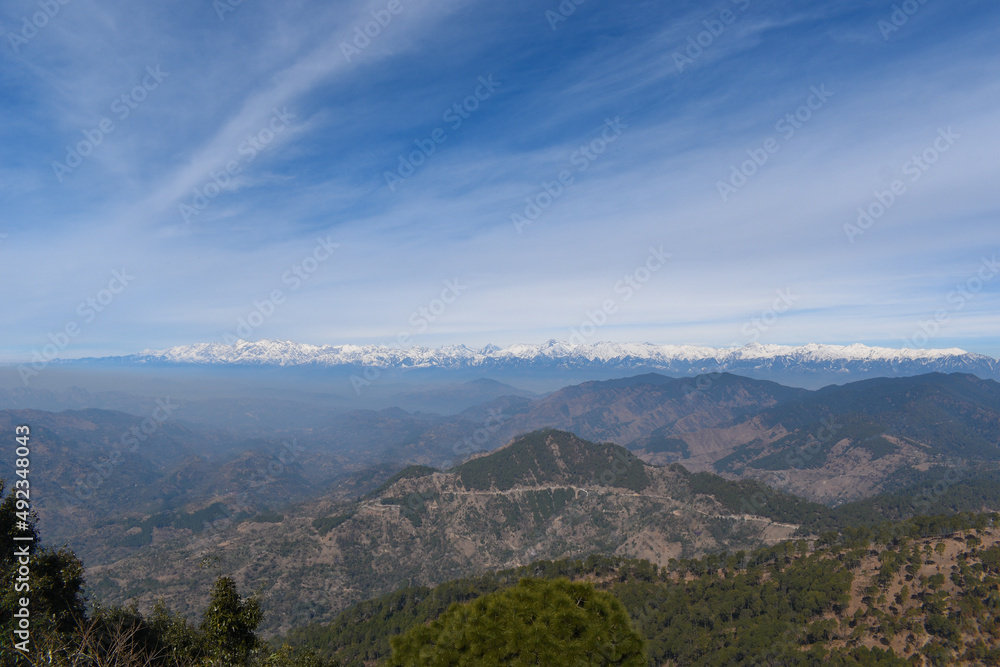Dhauladhar range of mountains from dharamshala on left to near rohtang ...