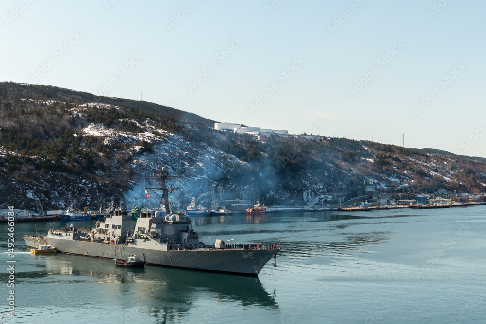St. John's, Newfoundland-March 2022: The USS Lassen, DDG 82 an armed ...