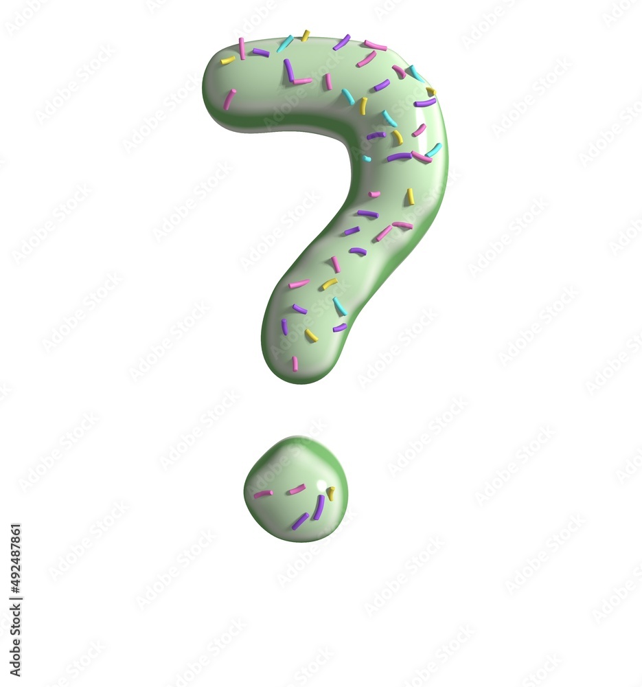 Key Lime Pie Themed Font Question Mark Stock Illustration | Adobe Stock