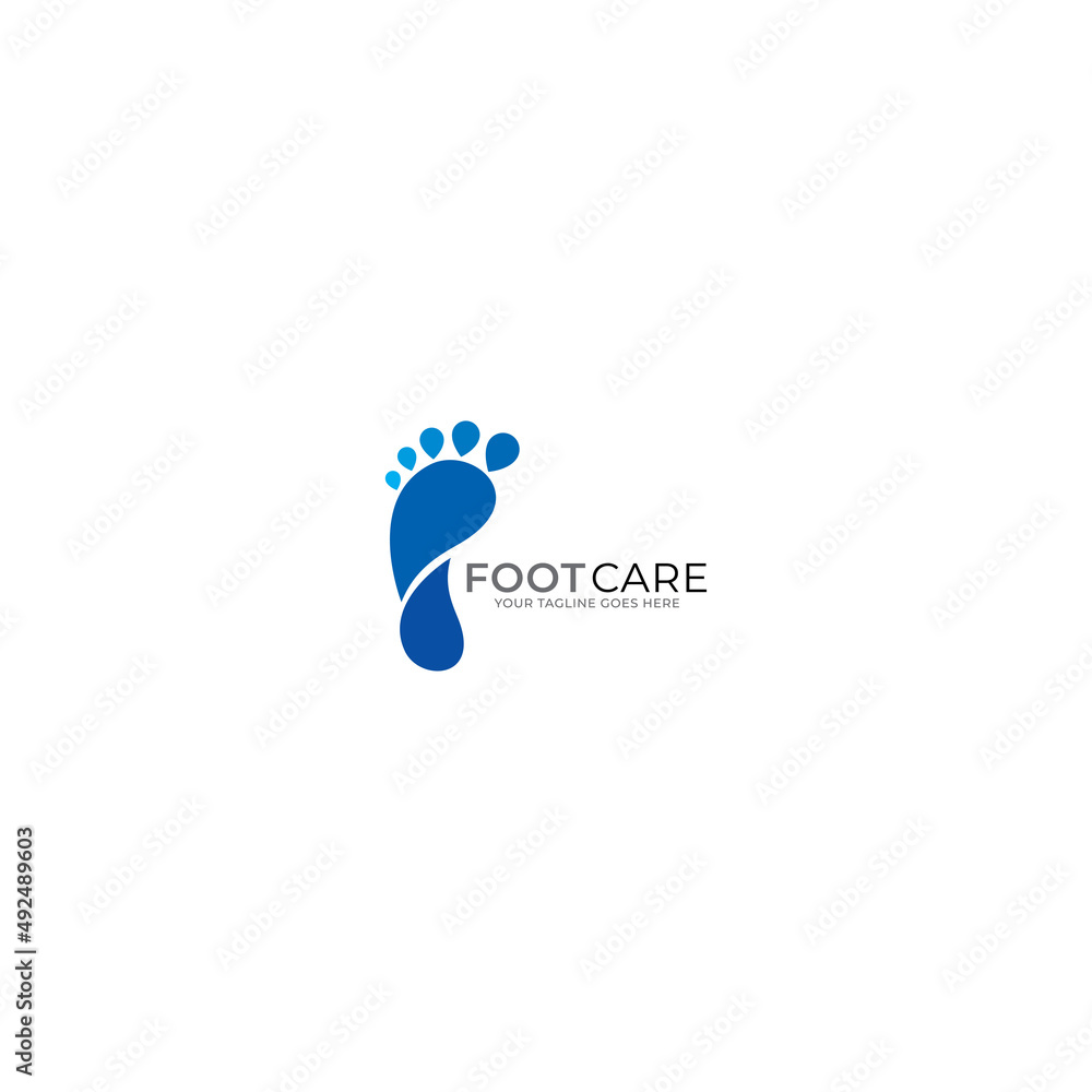 Foot care logo, Vector of footprints with symbol of health and clinic ...