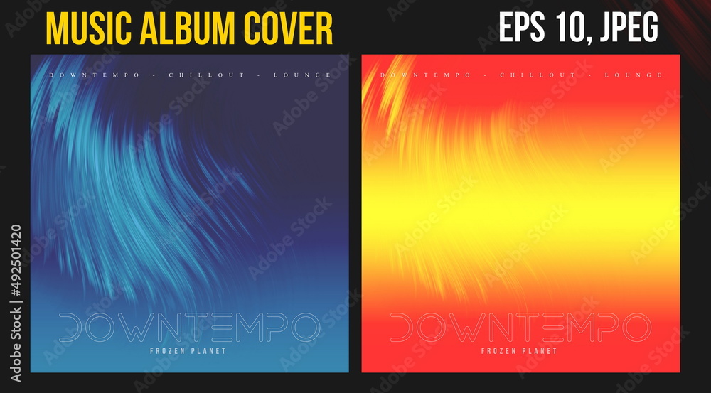 Music Album Cover Art. Abstract Vector Design of CD Cover and Vinyl ...