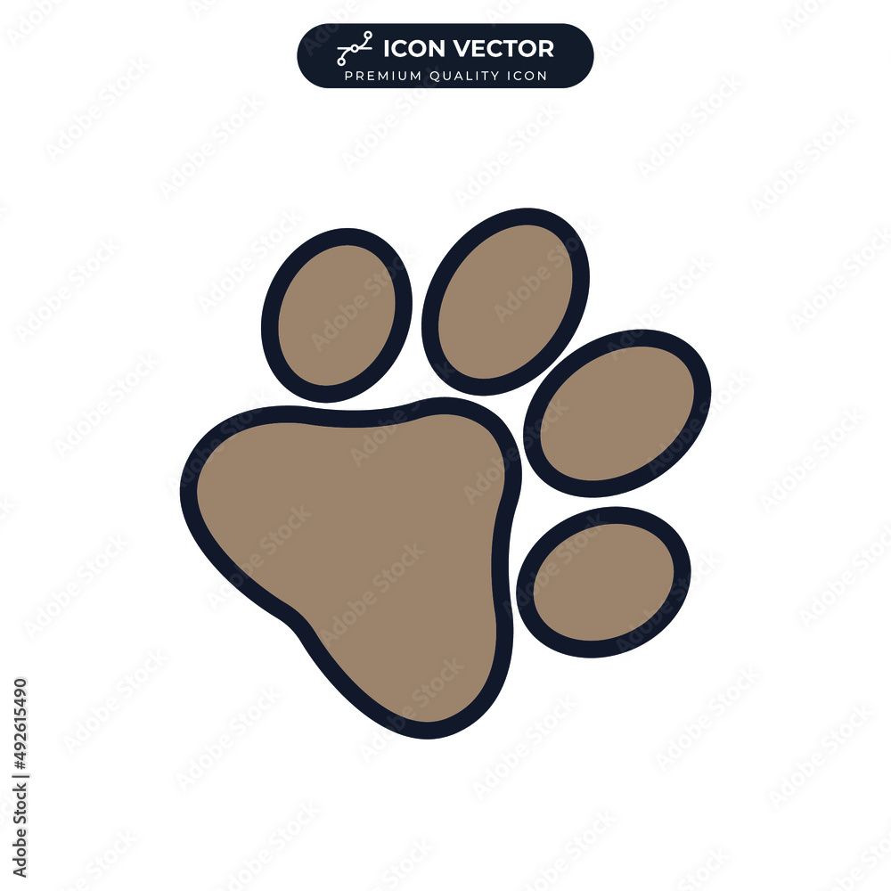 paw print icon symbol template for graphic and web design collection ...