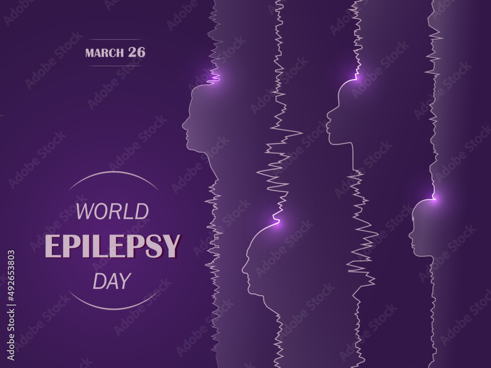 Vector Illustration of World Epilepsy Day. Banner with people ...