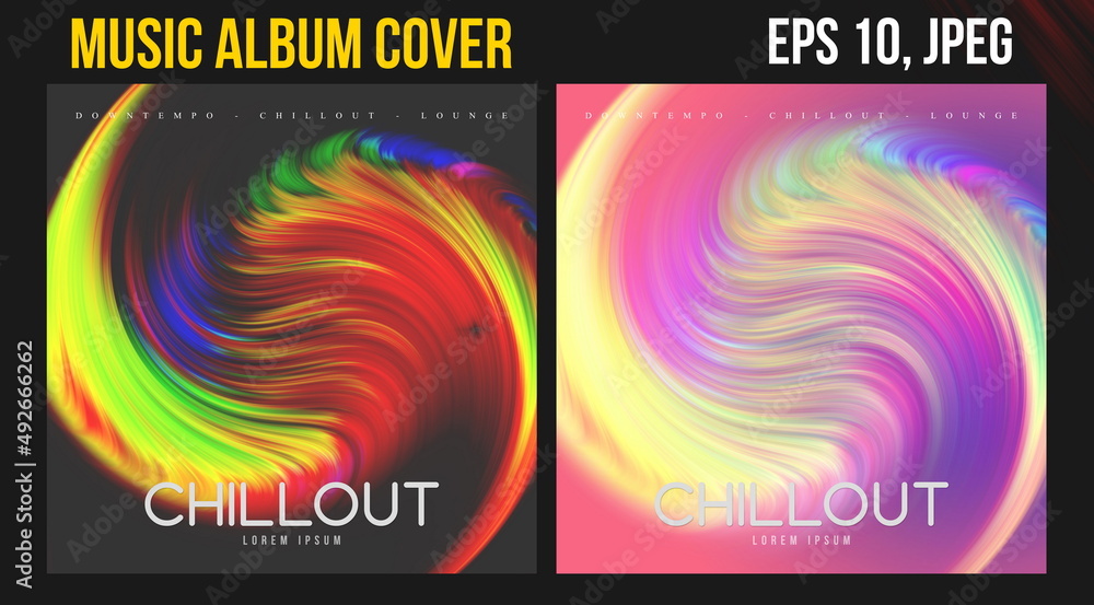 Music Album Cover Art. Abstract Vector Design of CD Cover and Vinyl ...