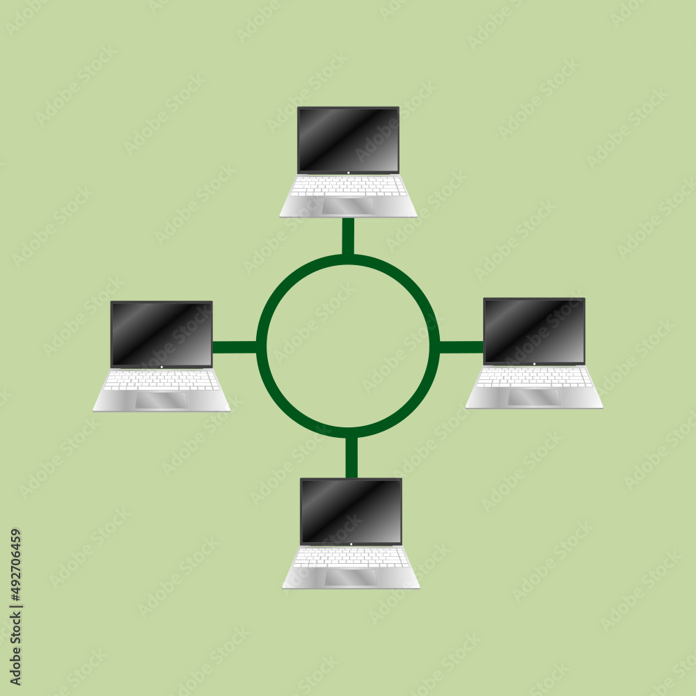 A collection of vector illustrations of network topology internet ...