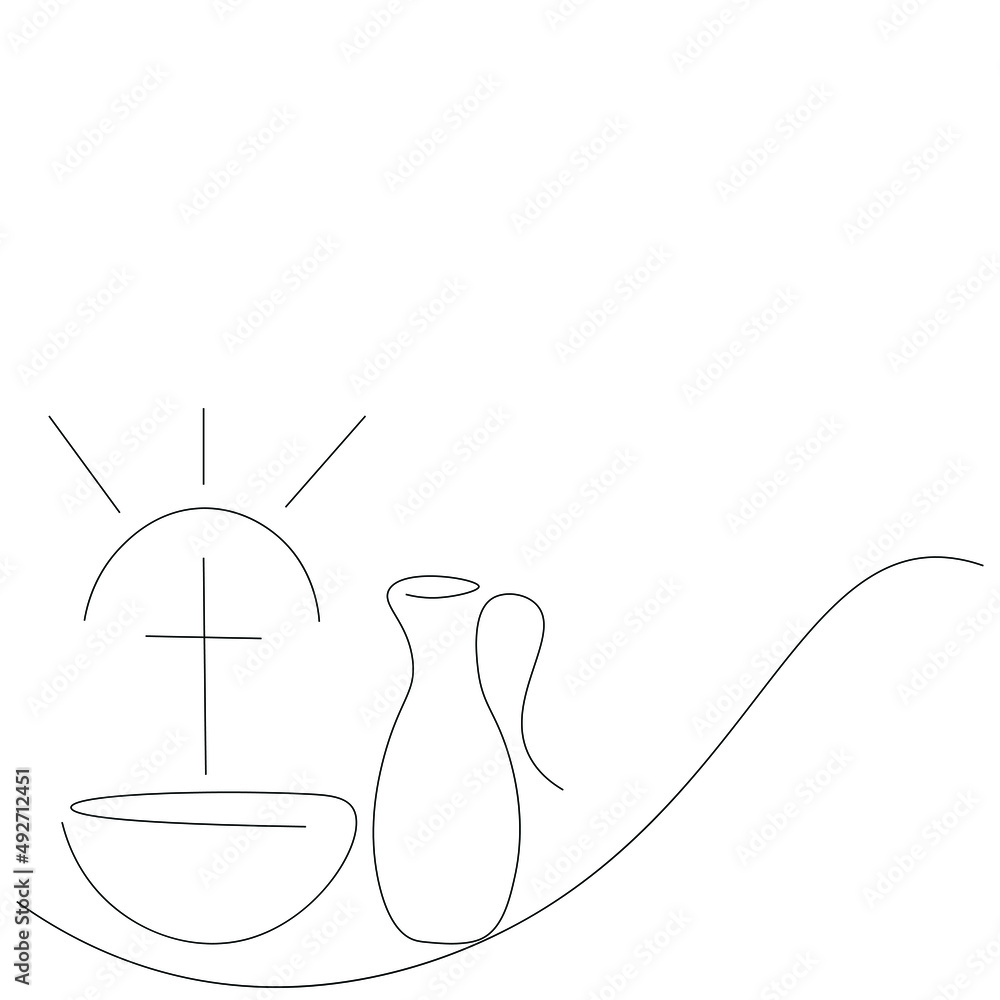 Baptism symbols christian sign draw vector illustration Stock Vector ...