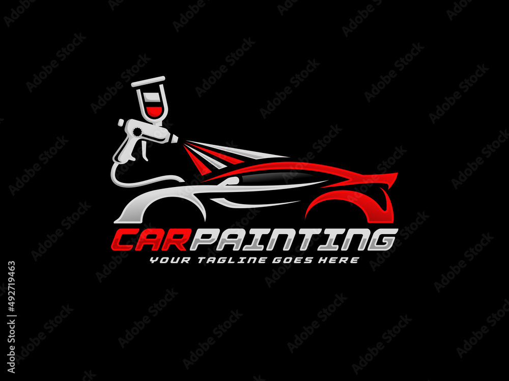 Car painting logo design vector illustration Stock Vector | Adobe Stock
