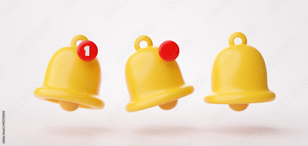 Set of bell reminder notification alert or alarm icon sign or symbol ...