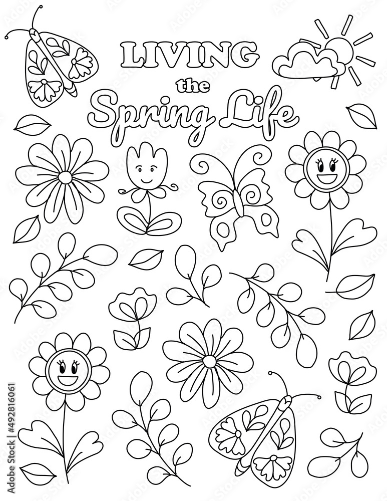 Positive, Inspirational Hand drawn coloring pages for kids and adults ...
