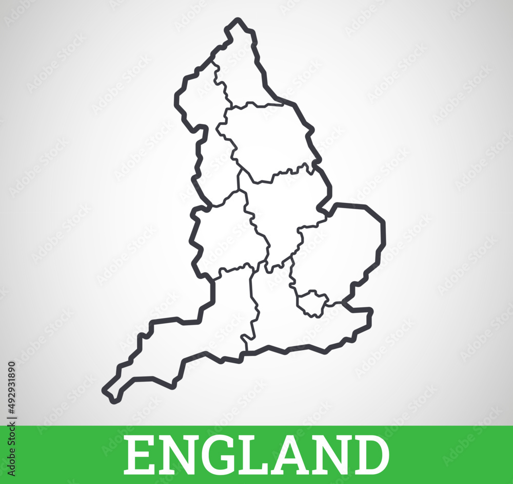 Simple outline map of England. Vector graphic illustration. Stock ...