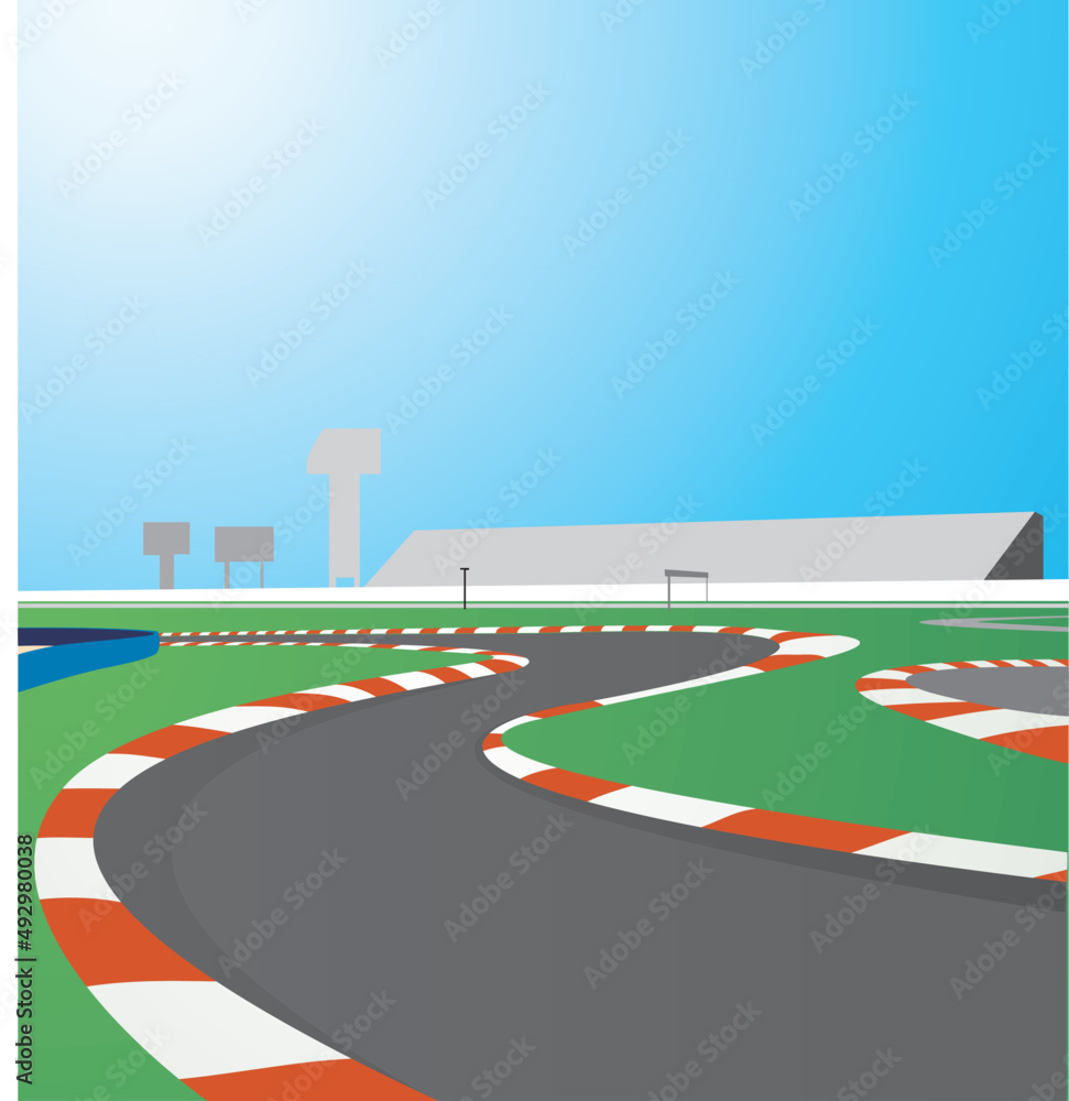Race track cartoon vector drawn Stock Vector | Adobe Stock