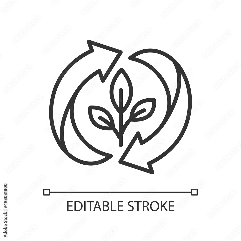 Regrowing linear icon. Growing plant from scraps. Houseplants care ...