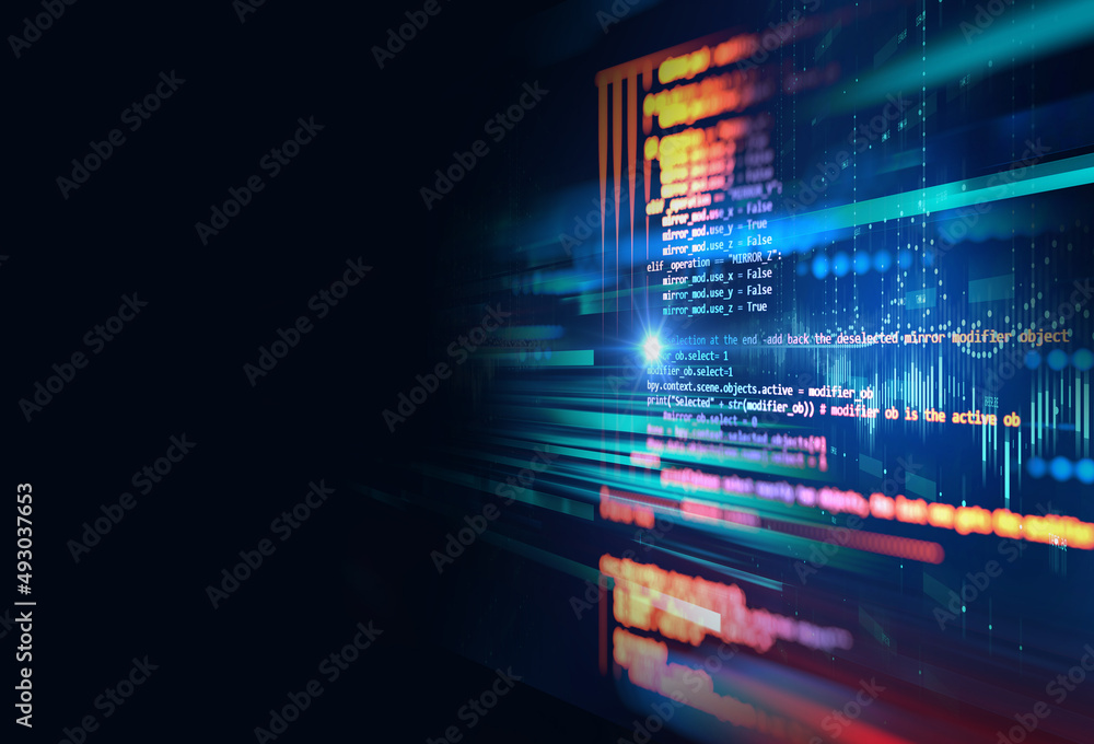 Programming code abstract technology background of software developer ...