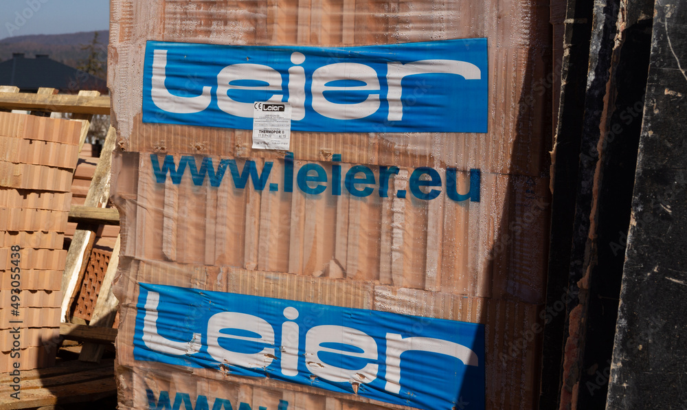 Leier building material company bricks at the construction site of a ...