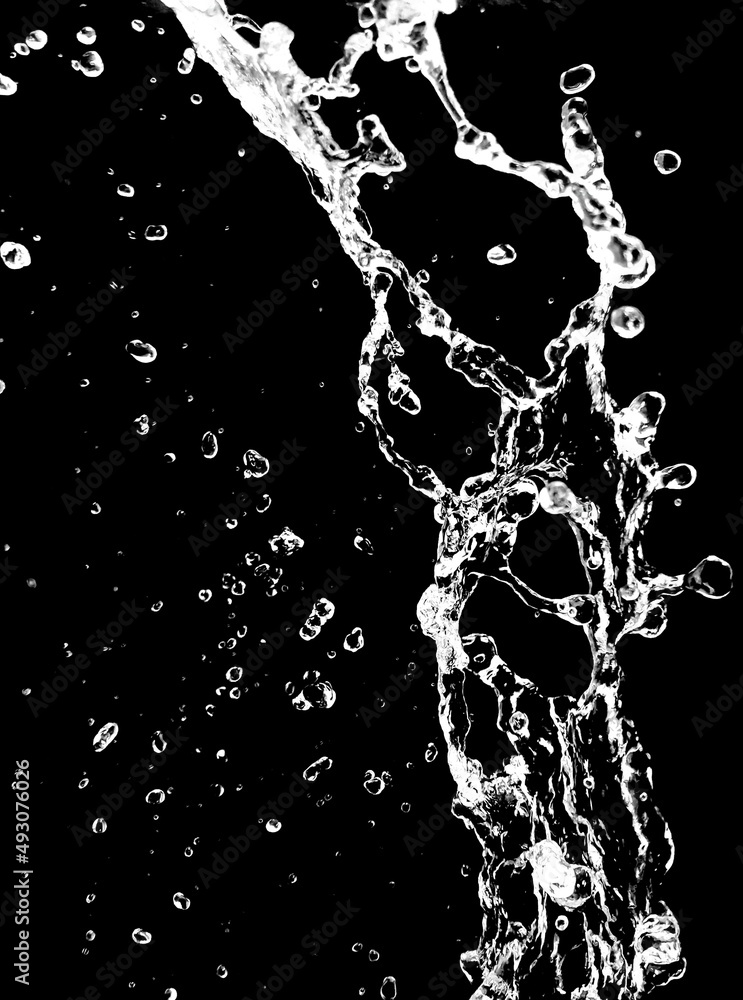 water splash on black background Stock Photo | Adobe Stock