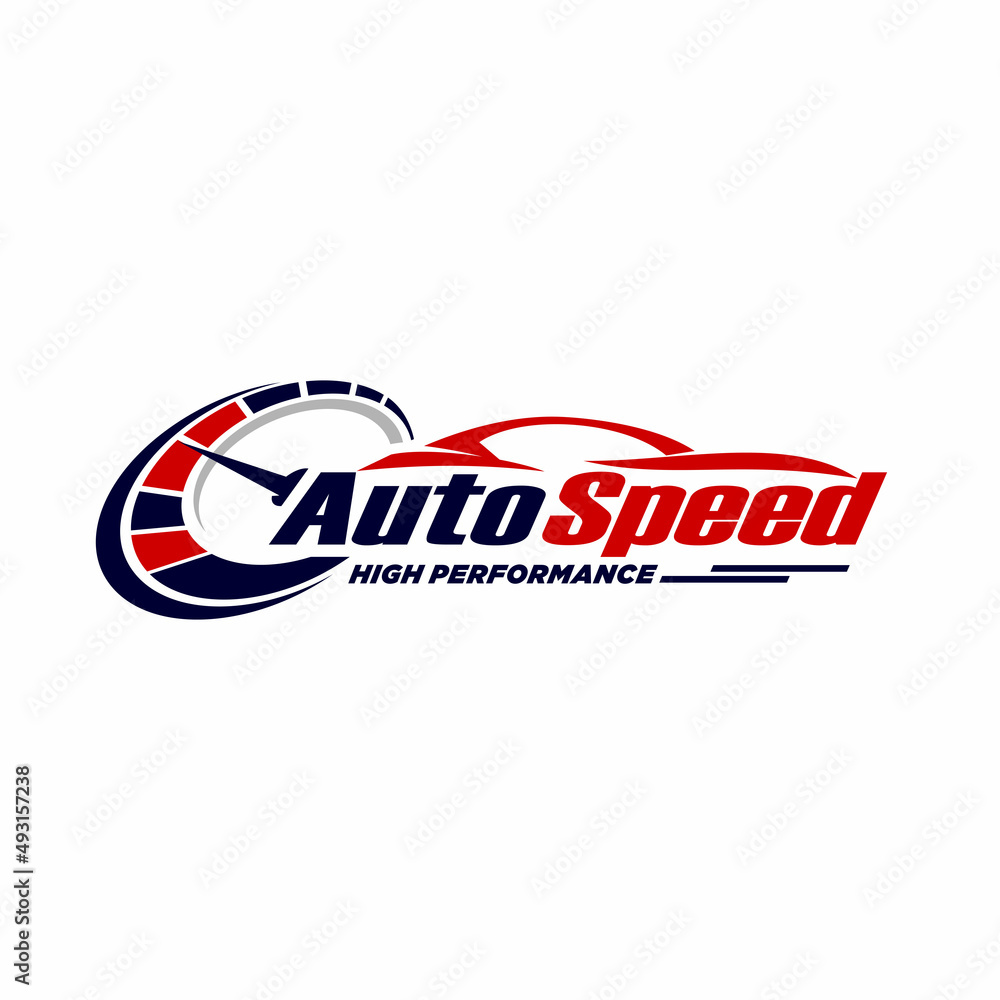 Auto speed car logo design Stock Vector | Adobe Stock