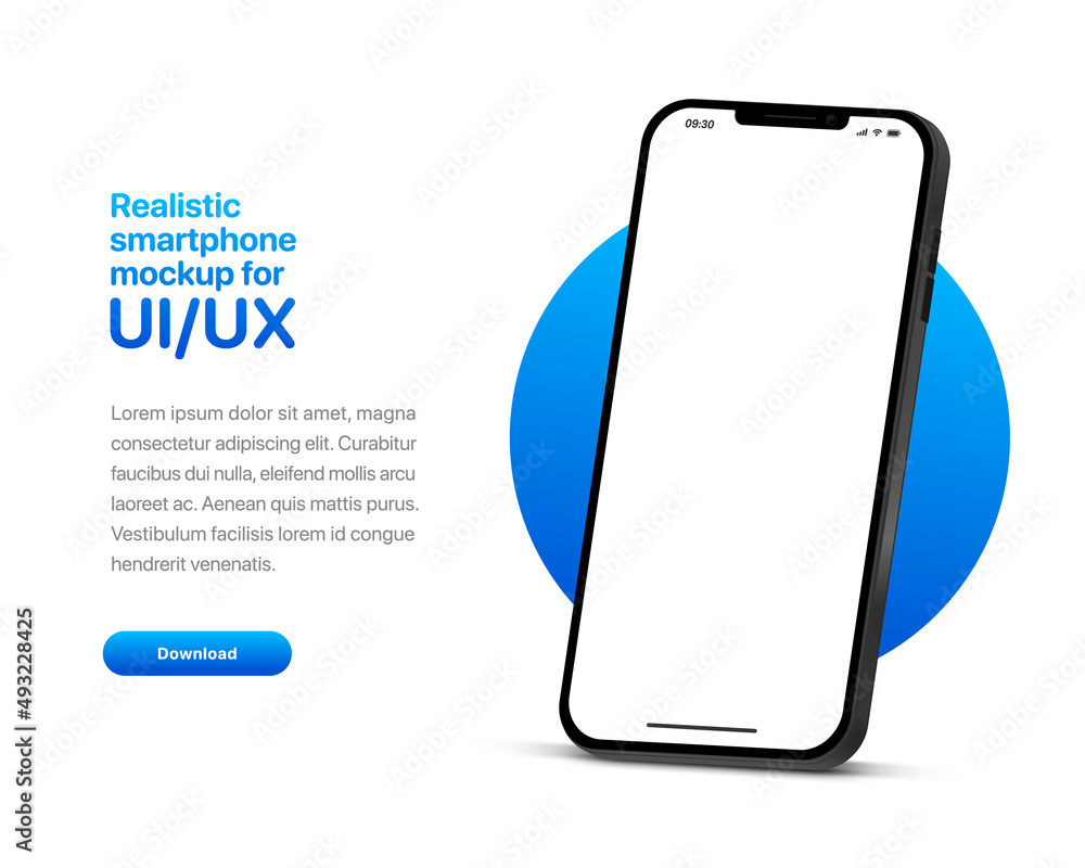 3d high quality vector smartphone mockups. Ultra realistic mobile ...