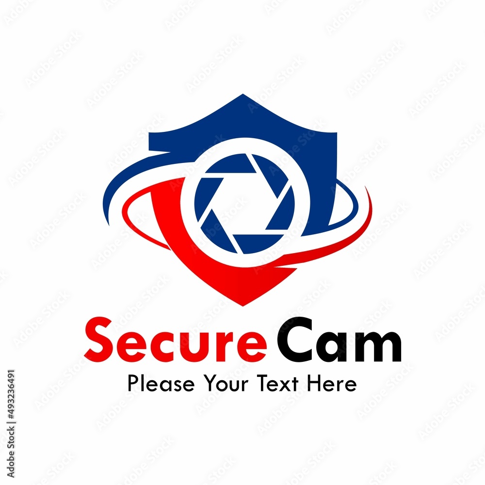 Secure cam logo template illustration. Stock Vector | Adobe Stock