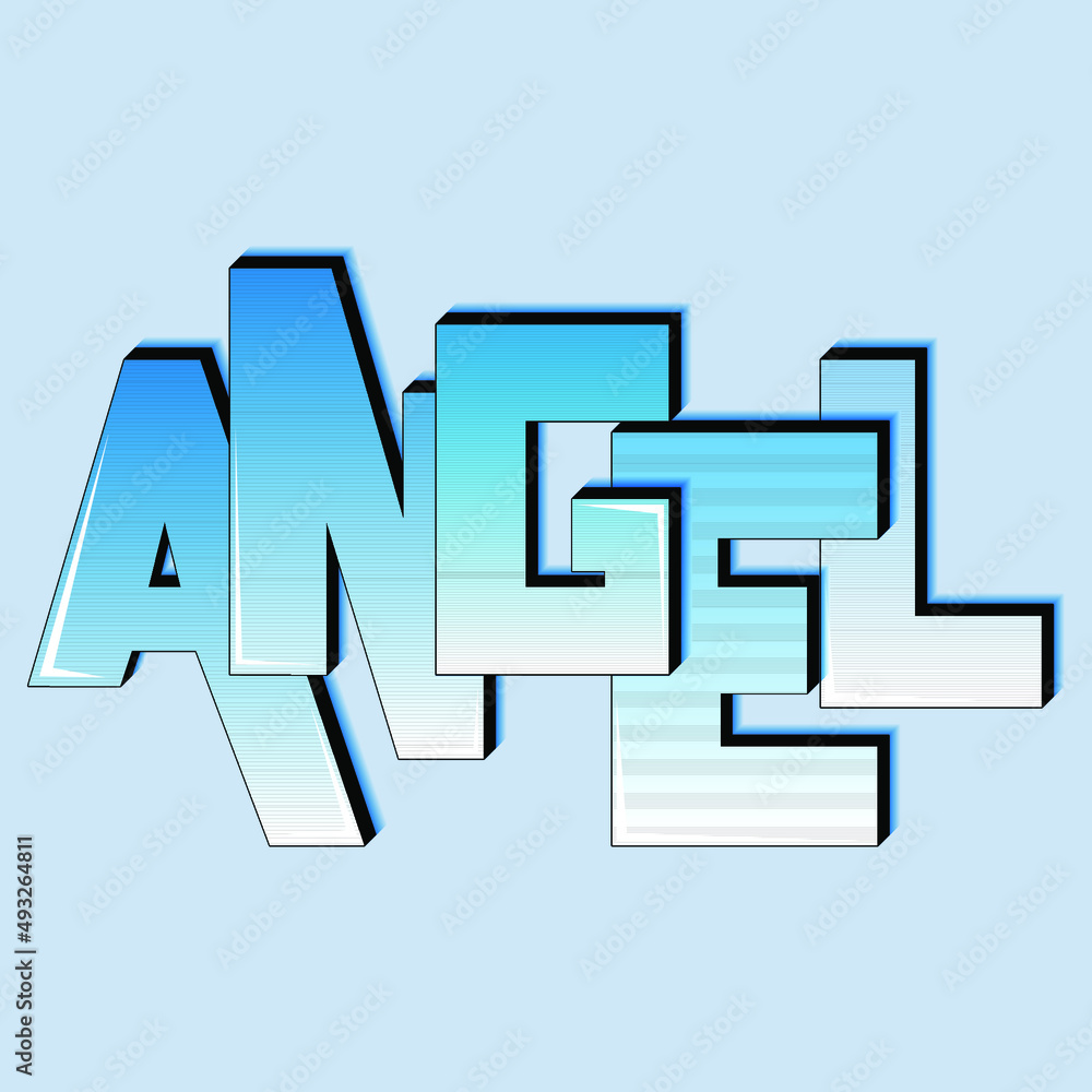 angel. beautiful vector lettering with unique handwritten letters. can ...