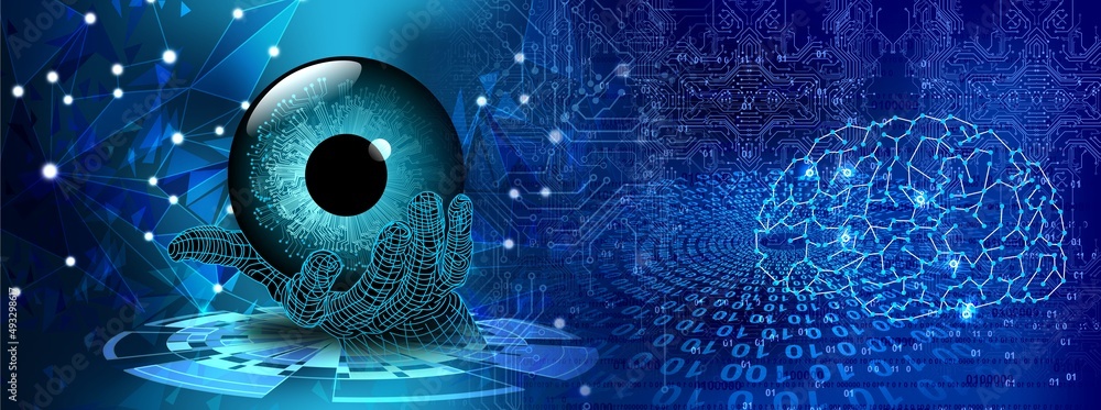 Cogs gears The concept of coding eye vision, circuit industrial ...