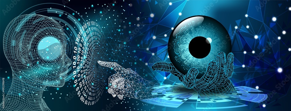 Cogs gears The concept of coding eye vision, circuit industrial ...