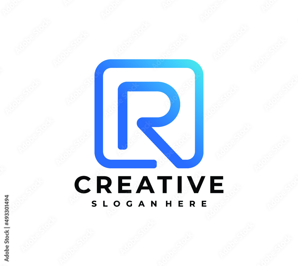 Letter R Square Logo Design Inspiration Stock Vector | Adobe Stock