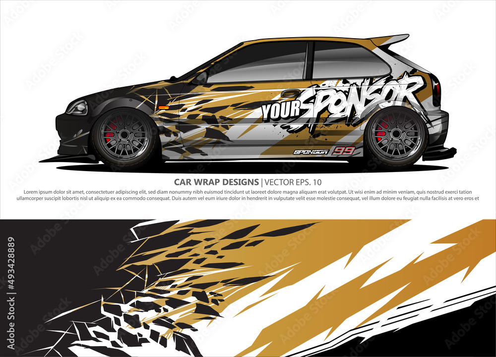 Car wrap decal design vector. abstract Graphic background kit designs ...
