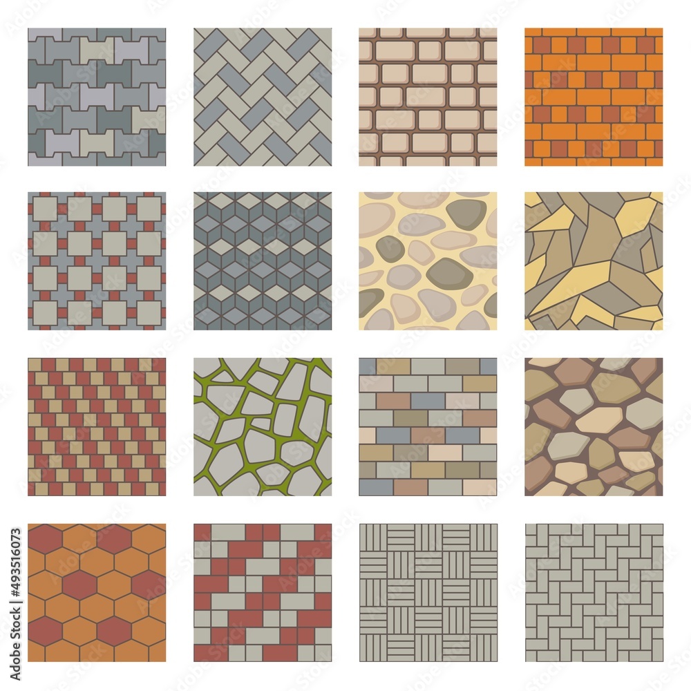 Pavement stones seamless pattern, paving stone city road texture ...
