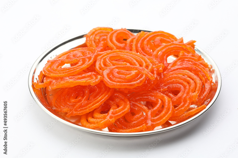 Crispy Sweet Jalebi, Jilapi, zulbia, mushabak or zalabia Stock Photo ...