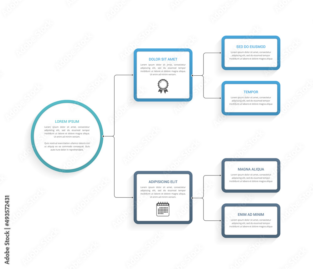 Flowchart infographic template with nodes and arrows, process diagram ...