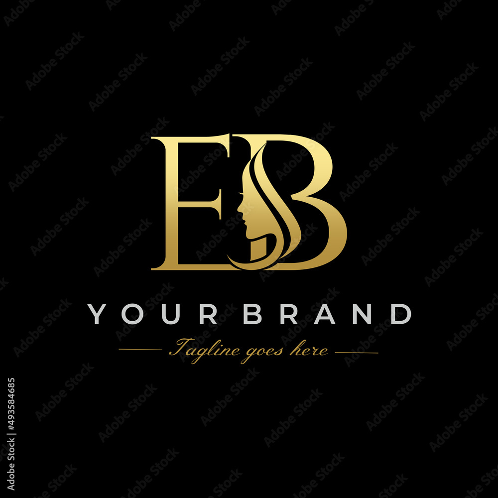 Initial Letter EB Beauty Face Logo Design Vector Stock Vector | Adobe Stock