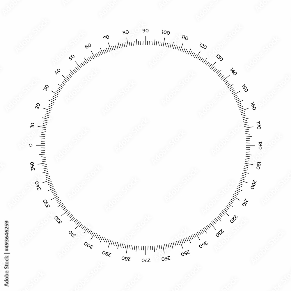 Vector illustration round meter scale isolated on white background ...