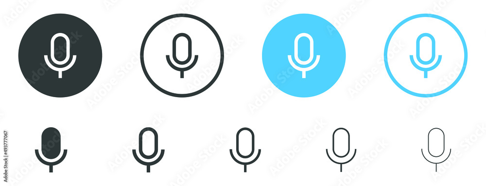 microphone mic icon, voice icon symbol Stock Vector | Adobe Stock