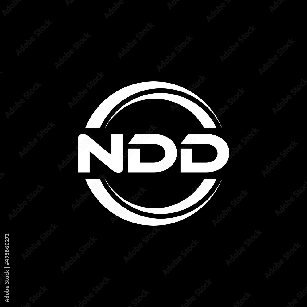NDD letter logo design with black background in illustrator, vector ...