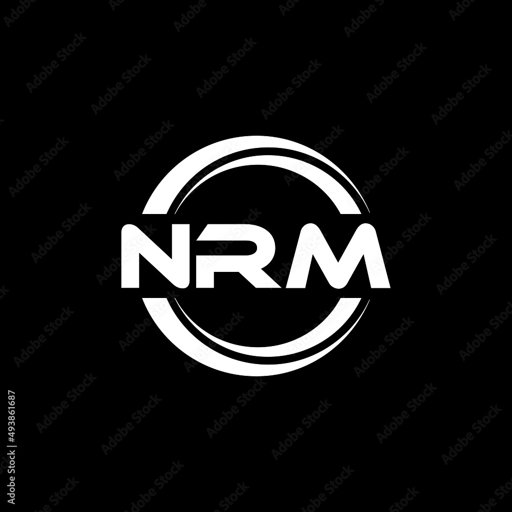 NRM letter logo design with black background in illustrator, vector ...