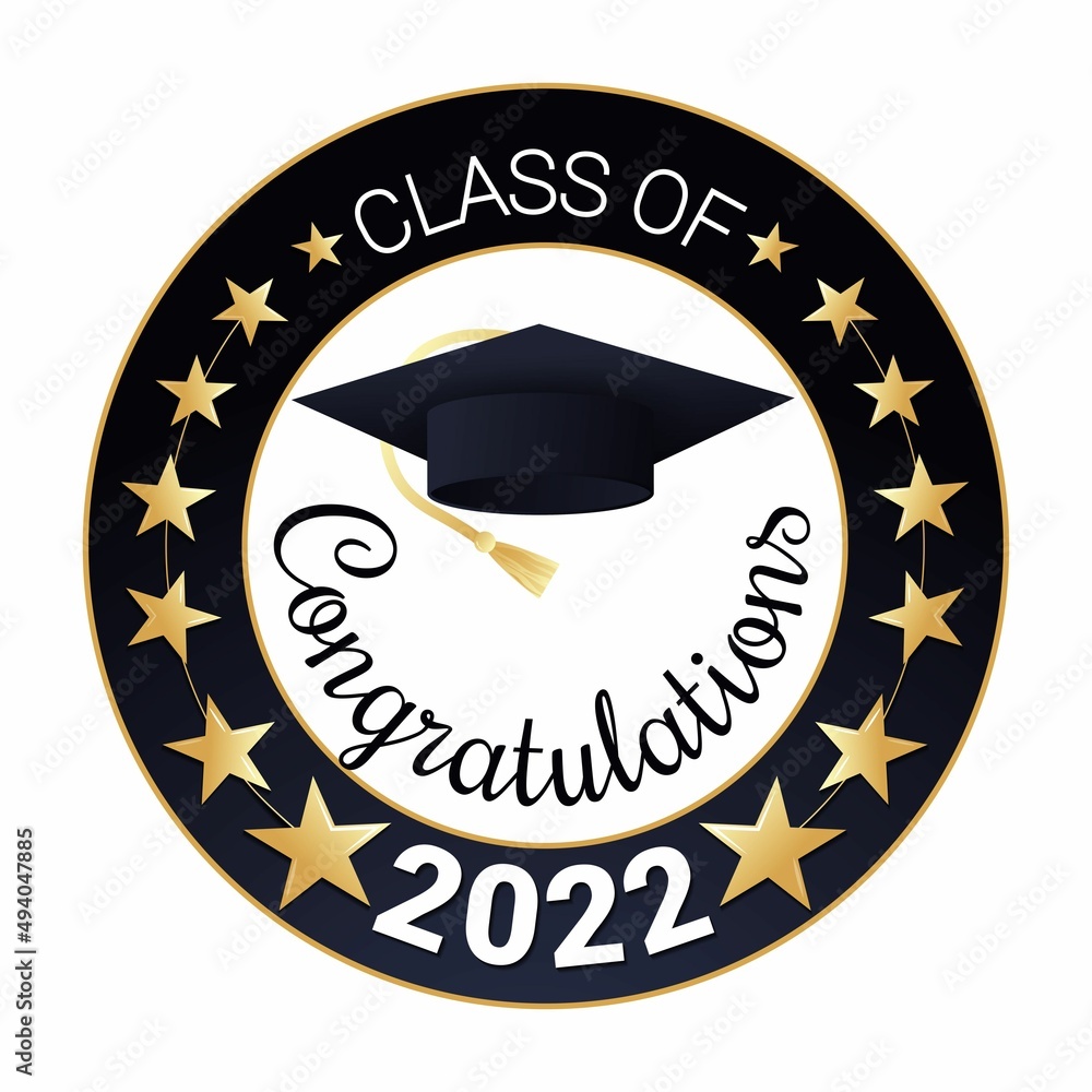 Class of 2022. Congratulations graduates logo design. Graduation design ...