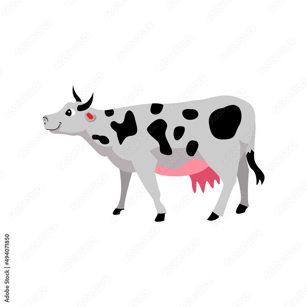 Isolated milk cow turtle animated animals jungle vector illustration ...