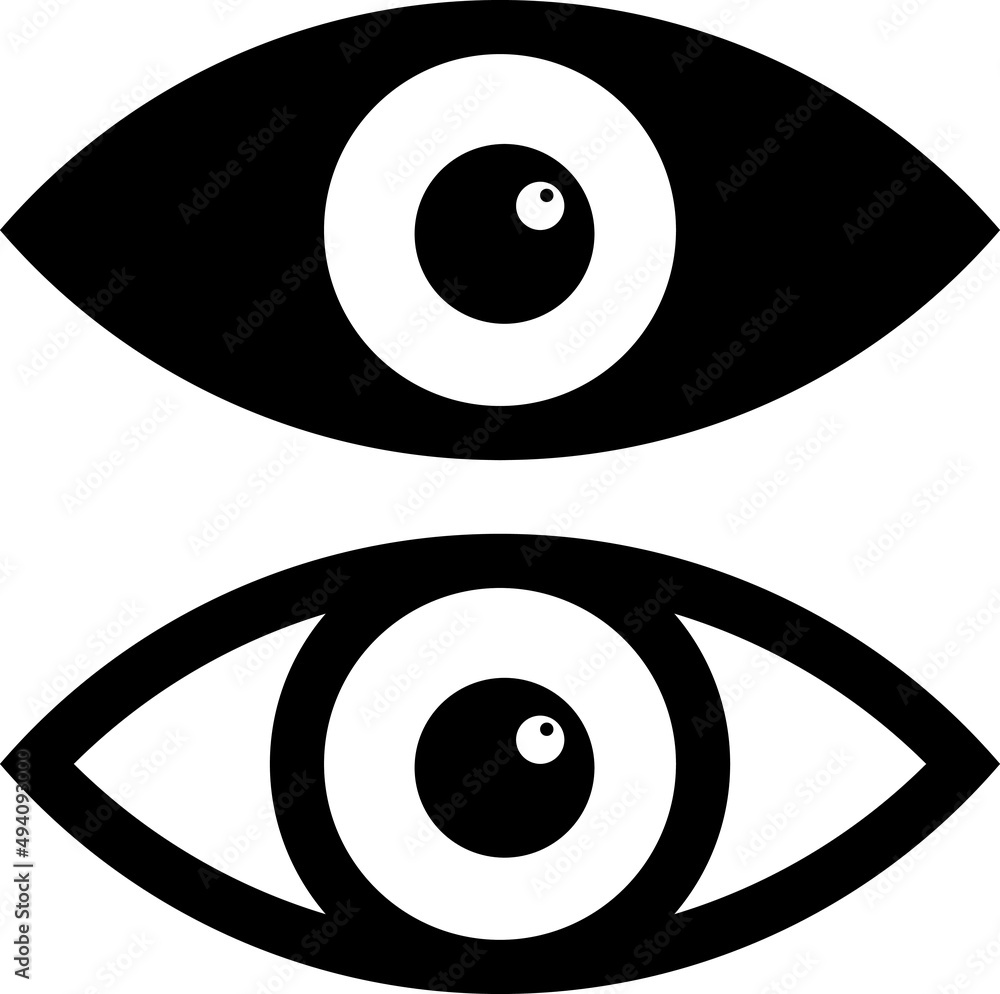Stock-Vektorgrafik „set of eyes. Eyesight symbol. Retina scan eye icons ...