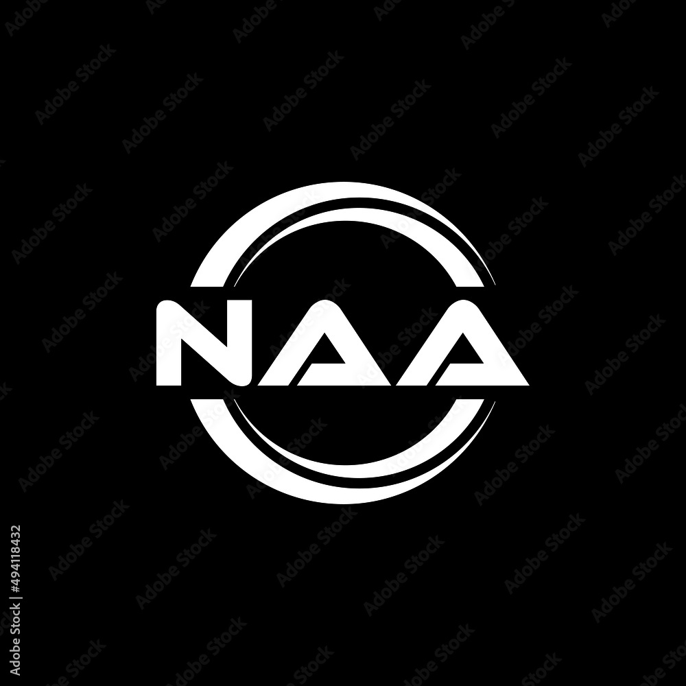 NAA letter logo design with black background in illustrator, vector ...