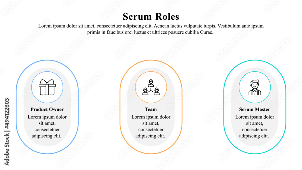 Infographic presentation template of agile scrum roles. Stock Vector ...