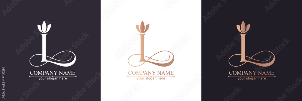 L logo or monogram. L Letters of the alphabet Initials. Beautiful logo ...
